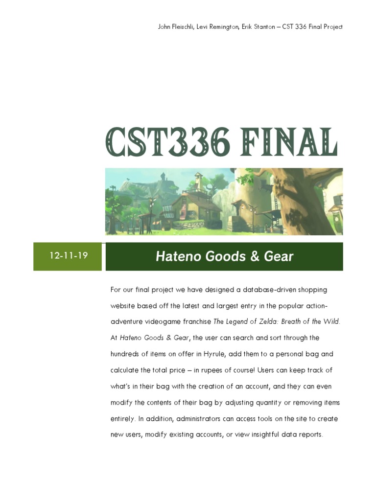 CST 336 Finalprojectreport | PDF | Wiki | Databases