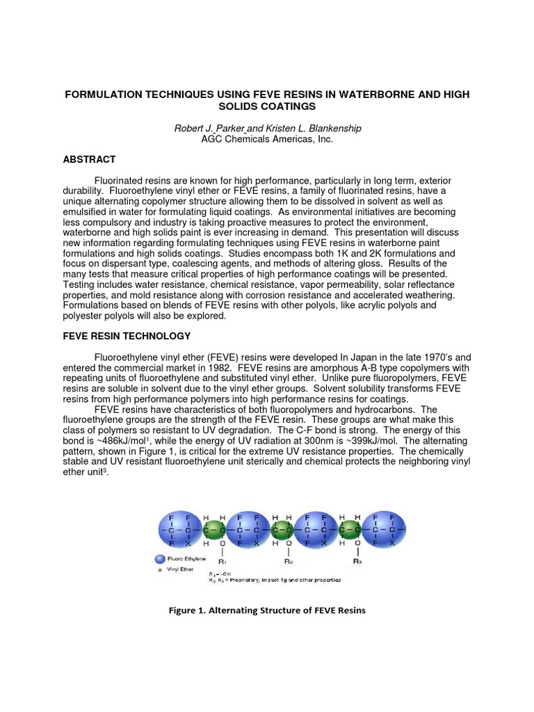 Formulation Techniques Using Feve Resins in Waterborne and High | PDF ...