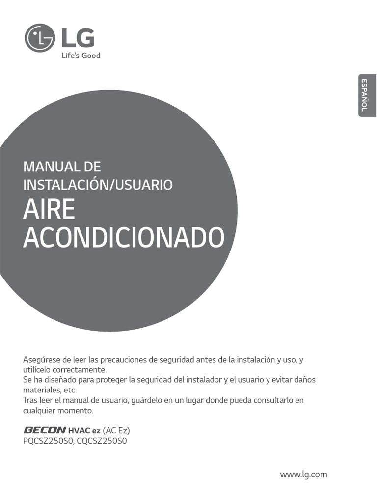 Manual Control LG Termostato | PDF | Aire acondicionado | Diodo emisor ...