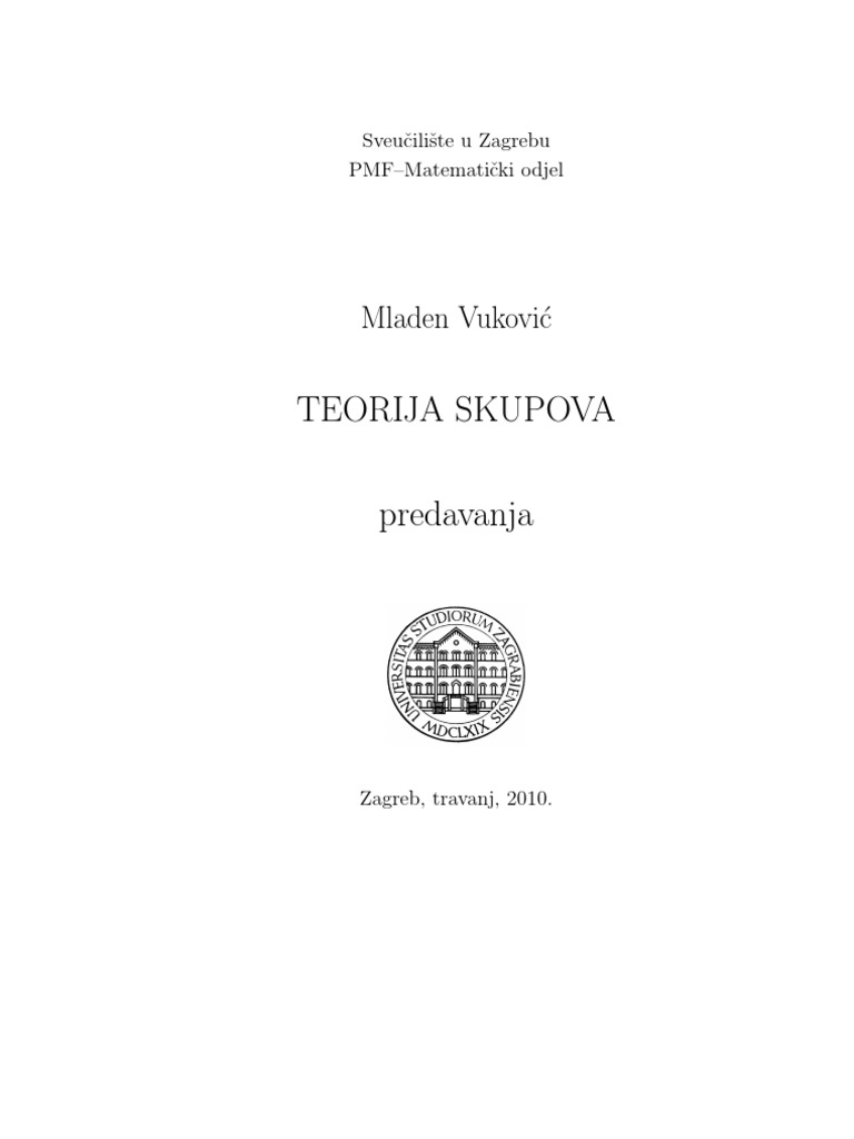 Teorija Skupova - Skripta | PDF