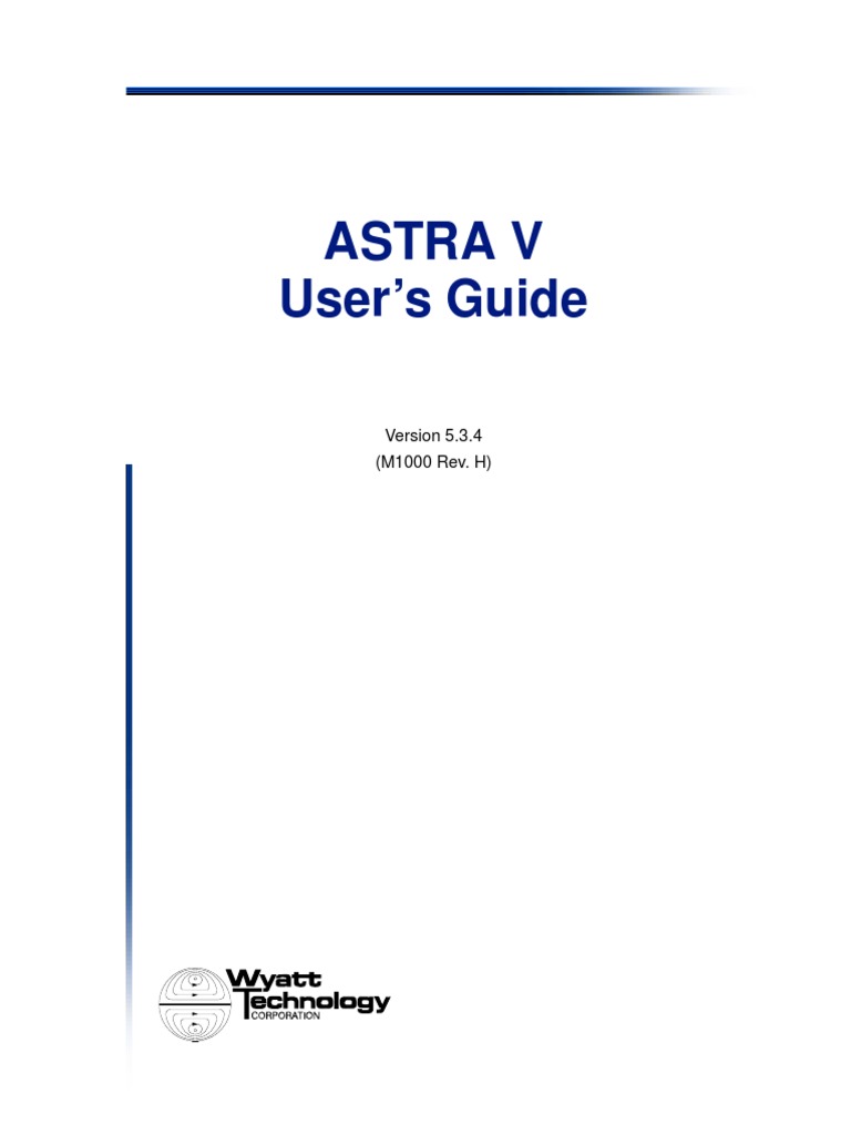 Wyatt, ASTRA V Software User's Guide PDF | PDF | Databases | User ...