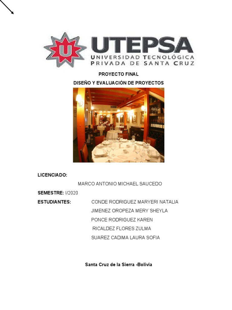 Proyecto Terminado Diseño y Evaluacion de Proyectos | PDF ...