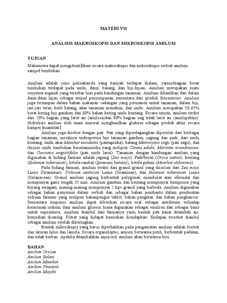 Materi 7 - Identifikasi Amilum | PDF