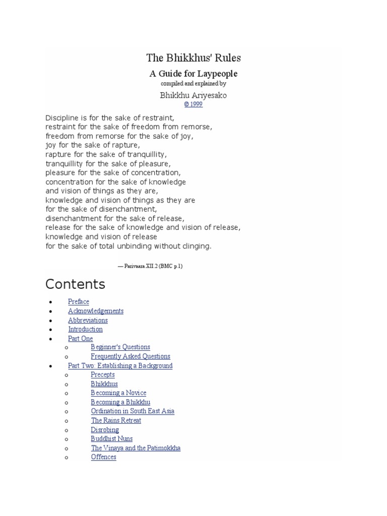 The Bhikkhus' Rules: A Guide For Laypeople | PDF | Bhikkhu | Gautama Buddha