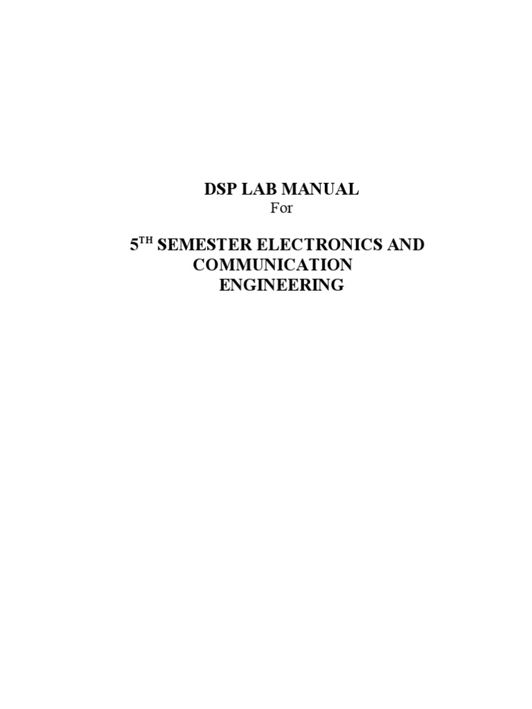DSP Lab Manual 5 Semester Electronics and Communication Engineering ...