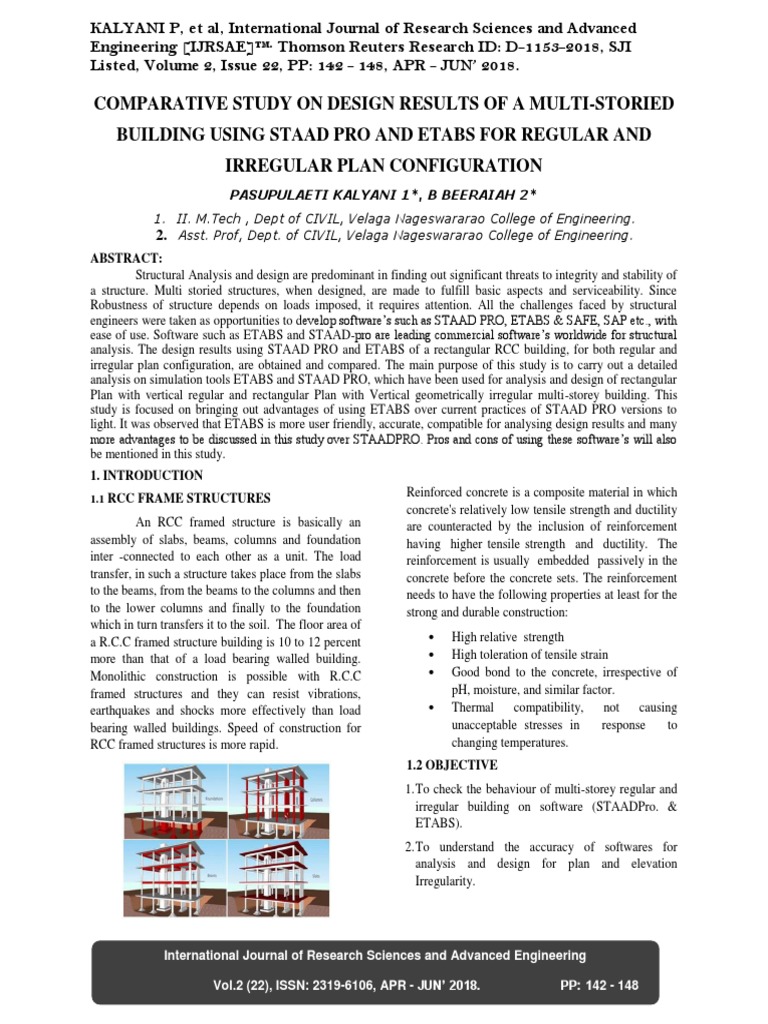Comparative Study On Design Results of A Multi-Storied Building Using Staad Pro and Etabs For ...