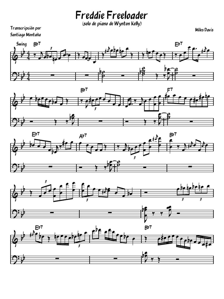 Freddie Freeloader | PDF | American Jazz Musicians | Jazz