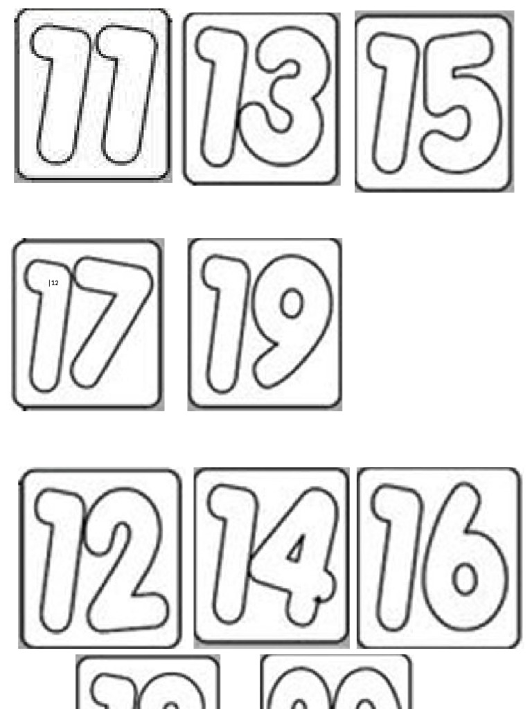 Numeros 11 Al 20 | PDF