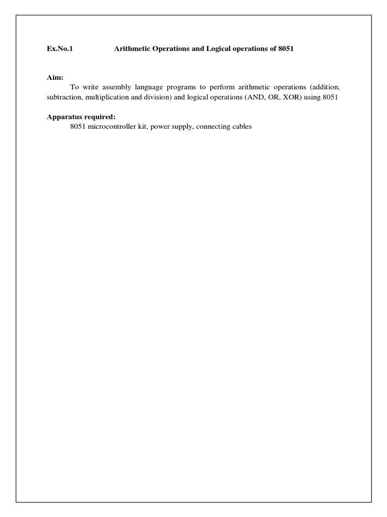 8051 - Part 4 Lab Manual PDF | PDF | Input/Output | Office Equipment