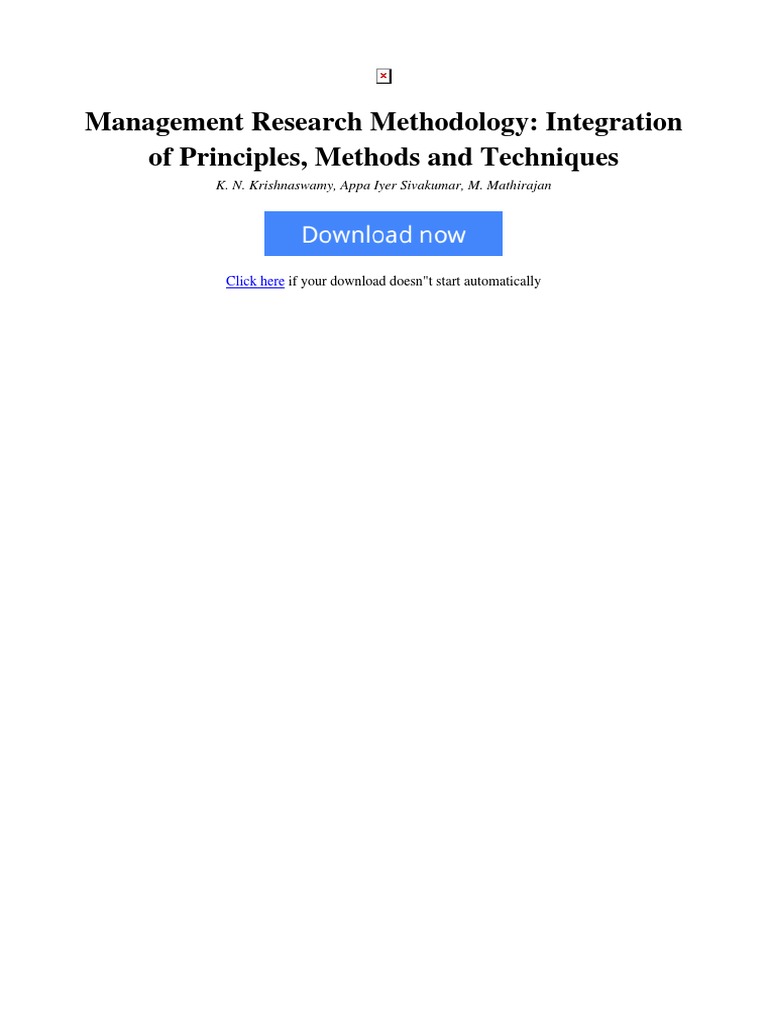 Management Research Methodology Integration of Principles Methods and ...