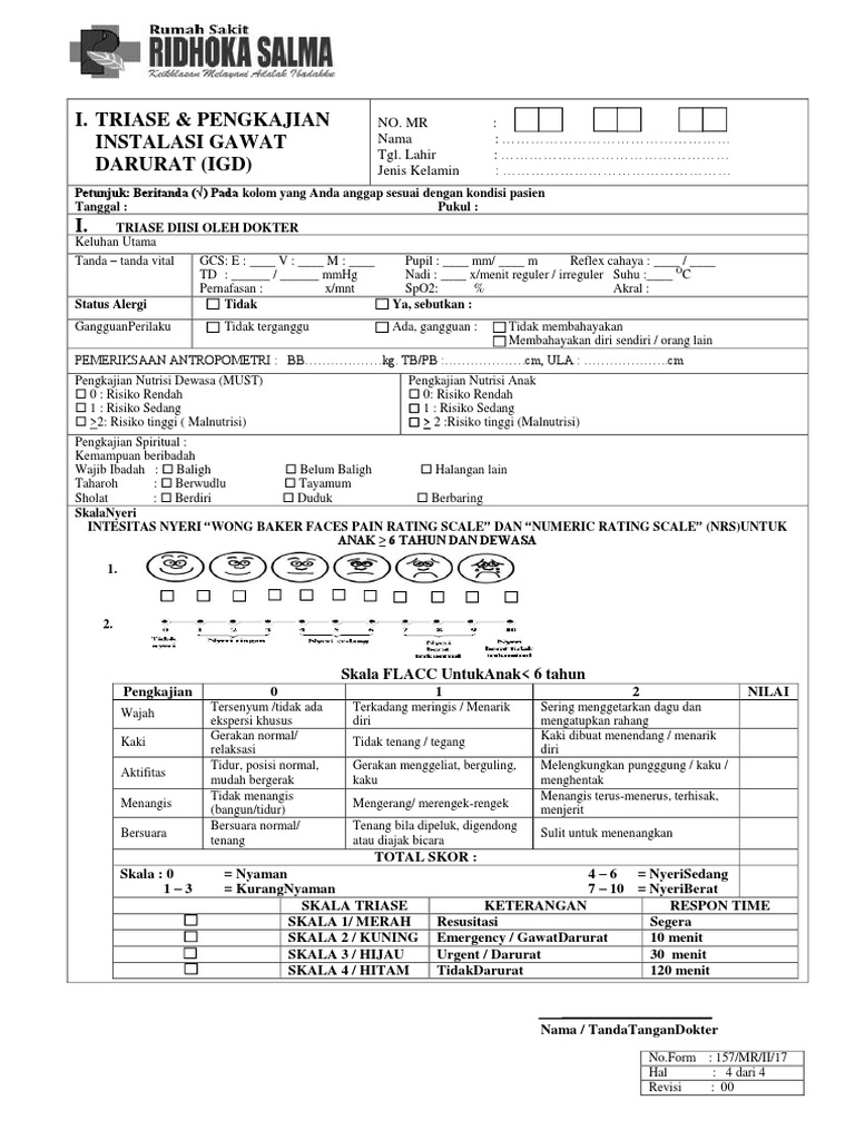 No. 157 Form Triase & Asesmen IGD1 | PDF