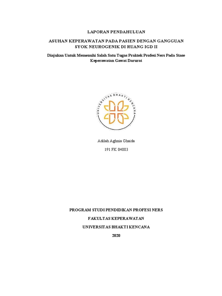 Asuhan Keperawatan Syok Neurogenik IGD | PDF