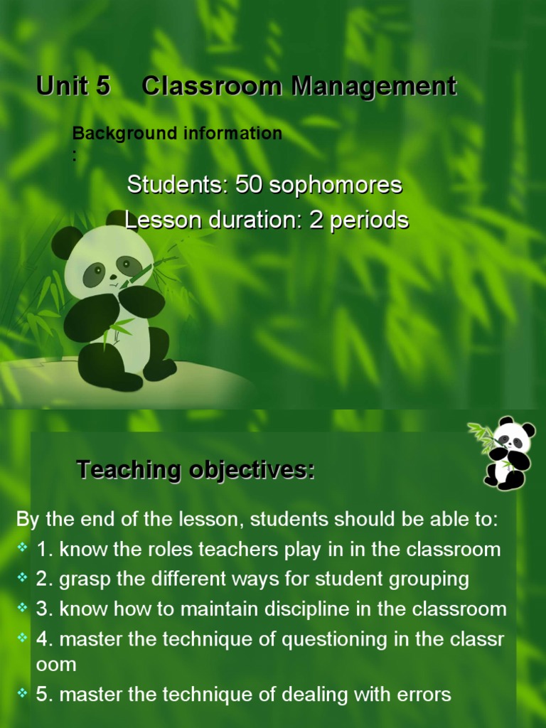 Unit 05 Classroom Management | PDF | Teachers | Classroom Management