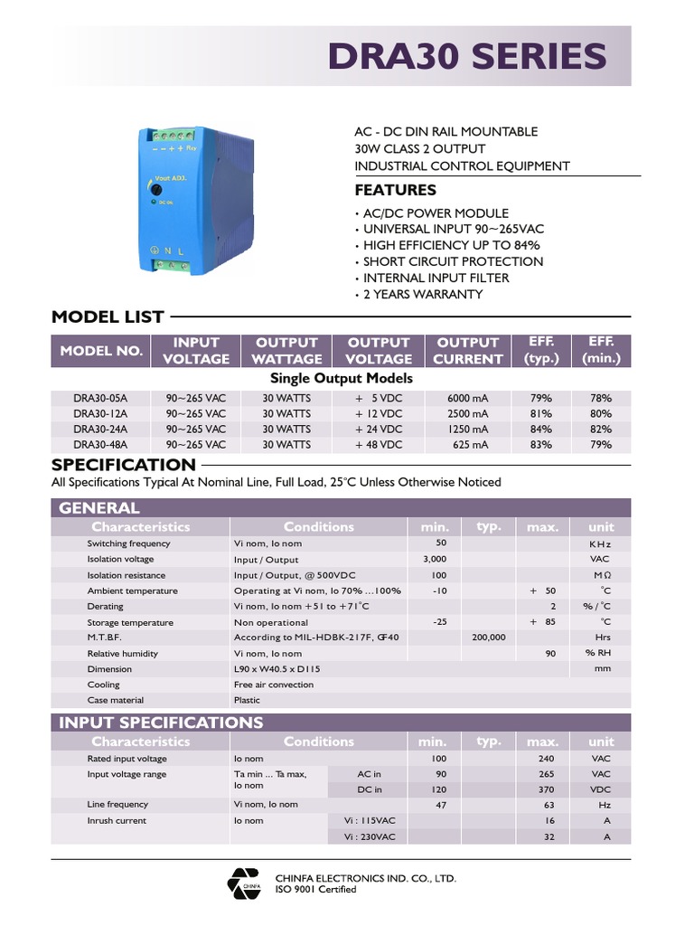DRA30 | PDF | Power Supply | Electrical Engineering