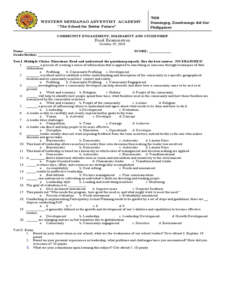 Western Mindanao Adventist Academy "The School For Better Future" 7028 ...