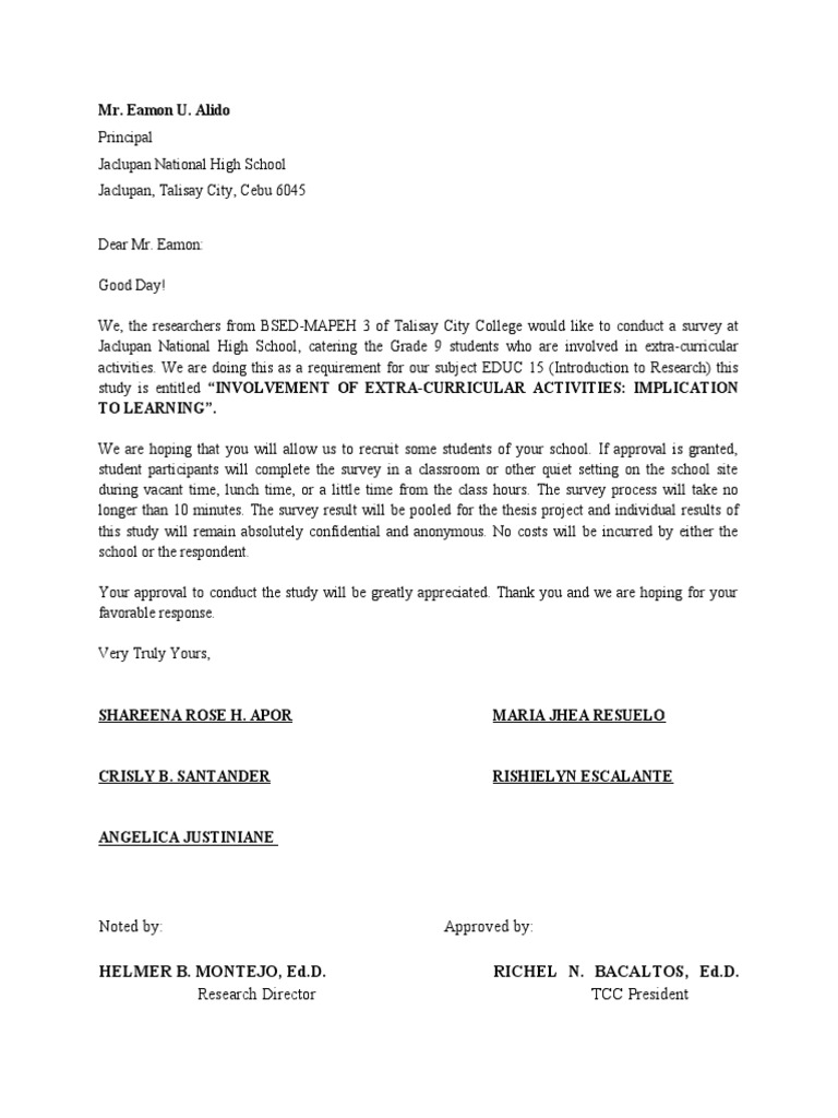 Letter For Approval | PDF