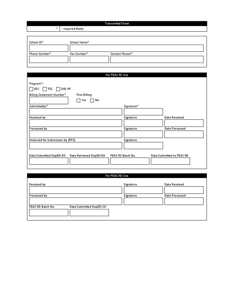 Document Transmittal Sheet | PDF
