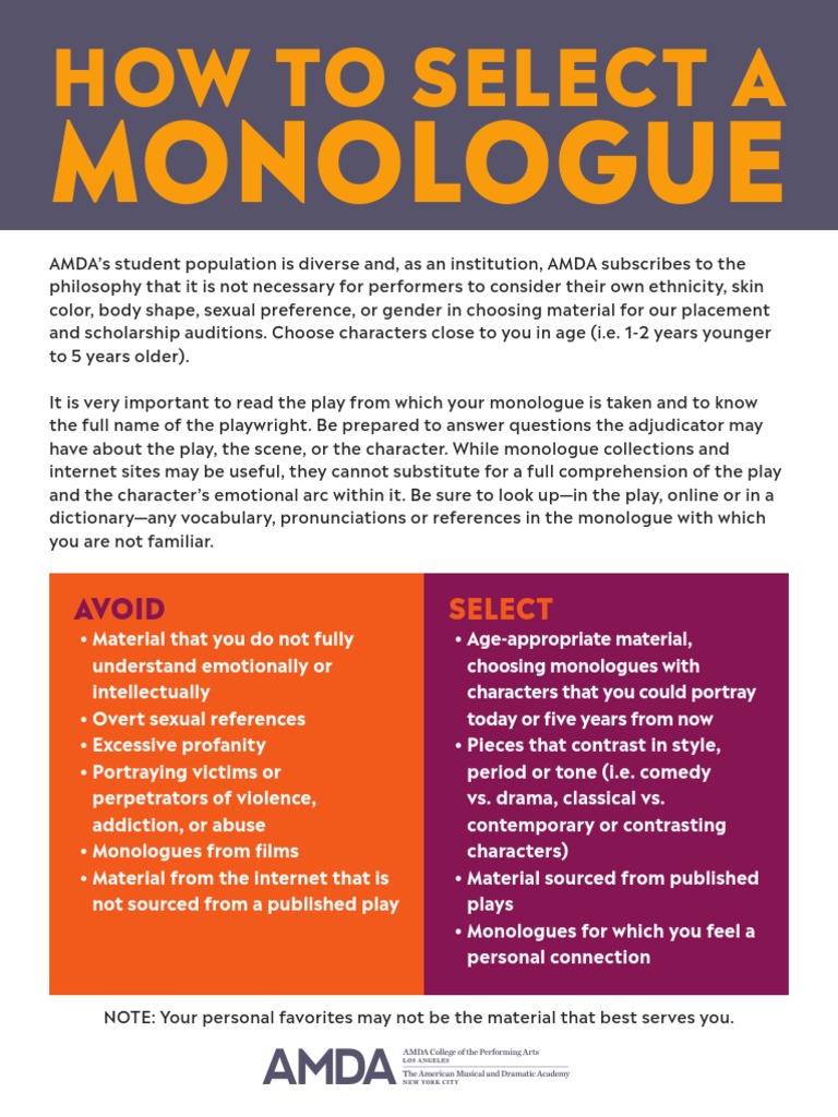 How To Select A Monologue | PDF | Twelfth Night | Plays