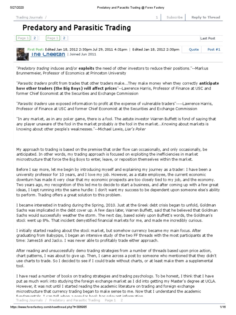 Predatory and Parasitic Trading | PDF | Hard Currency | Foreign ...