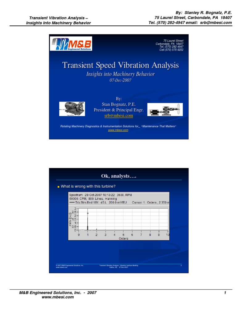 Transient Vibration Analysis Dec07 Handout | PDF | Resonance | Applied ...