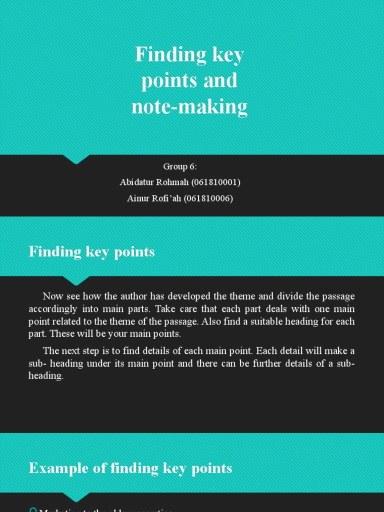 Finding Key Point and Note Making Fix | PDF | Memory | Retirement