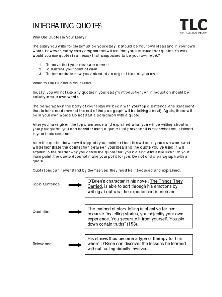 Integrating Quotes PDF | PDF | Ellipsis | Essays