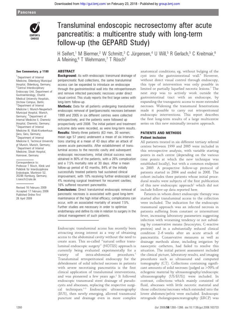 Long-term outcomes of endoscopic necrosectomy for pancreatic necrosis ...