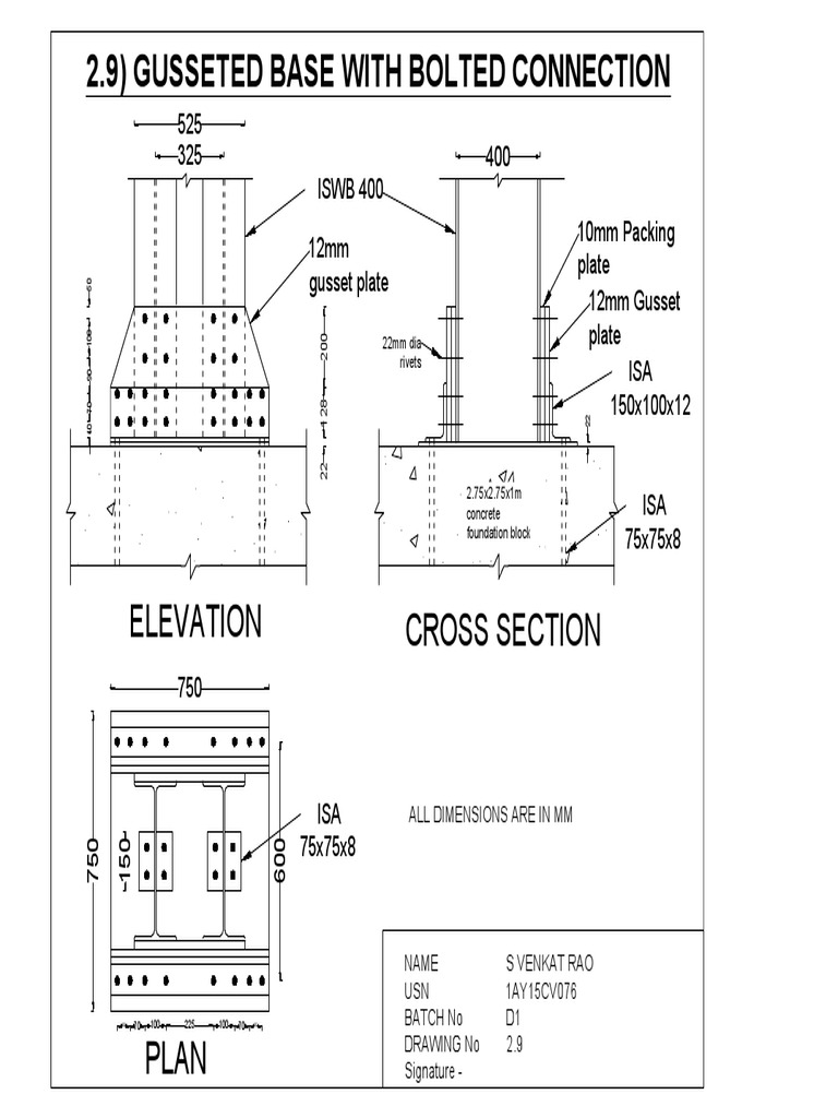 GUSSETED BASE WITH BOLTED CONNECTION (3) - Model | PDF