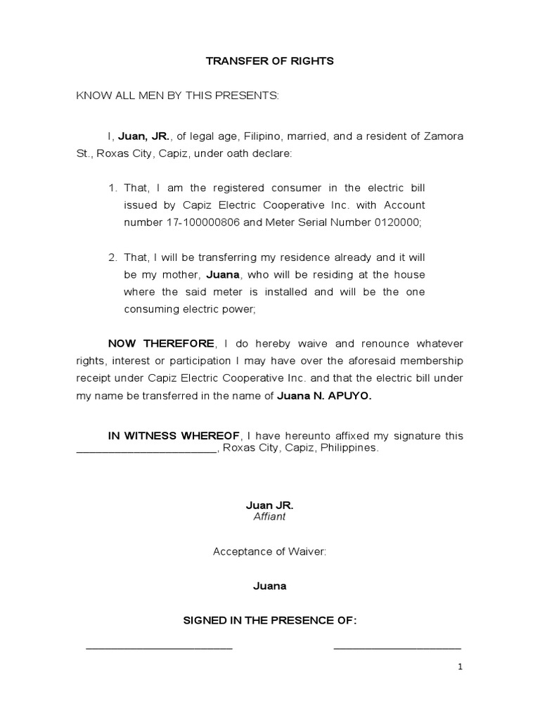 Assignment of Rights | PDF