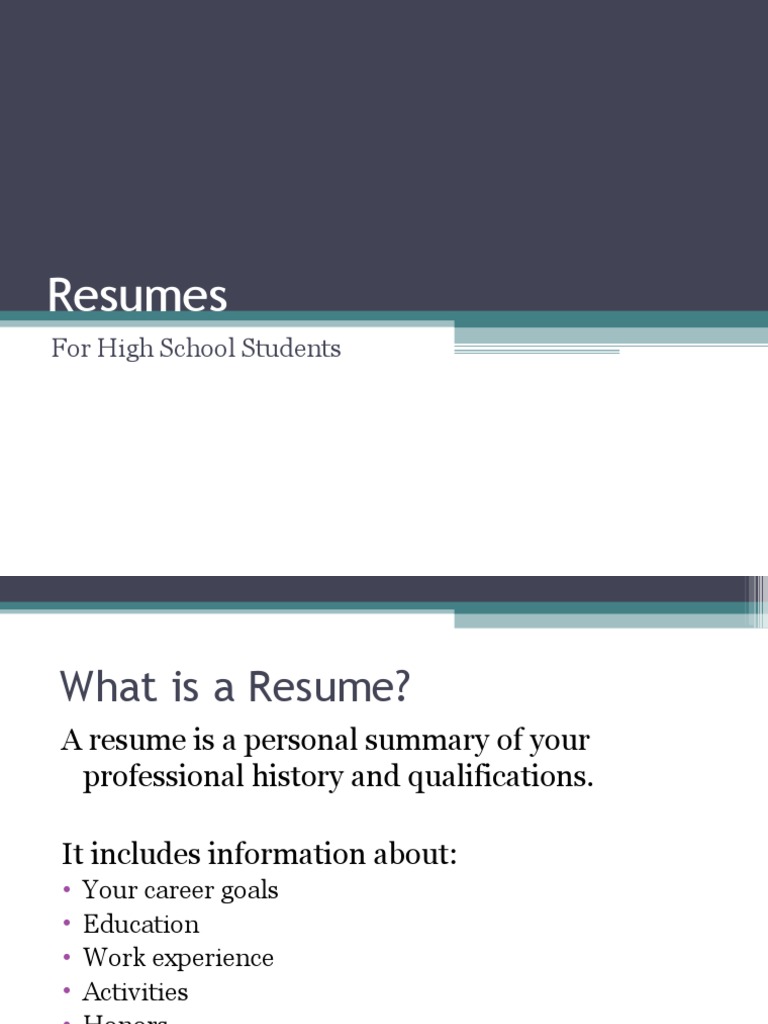 High School Resume Guide | PDF | Microsoft | Résumé