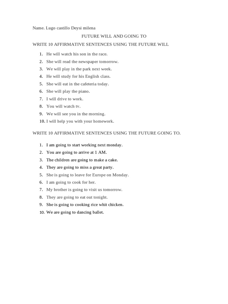 Future-Will-And-Going To-Lugo | PDF