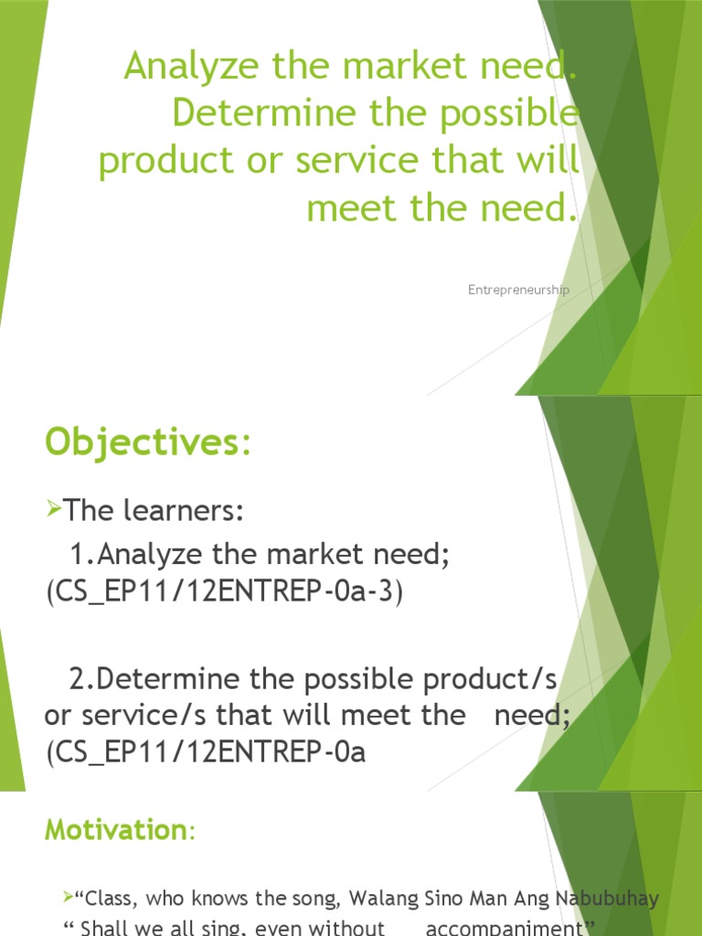 Analyzing Market Needs in Entrepreneurship | PDF | Complexity | Teachers