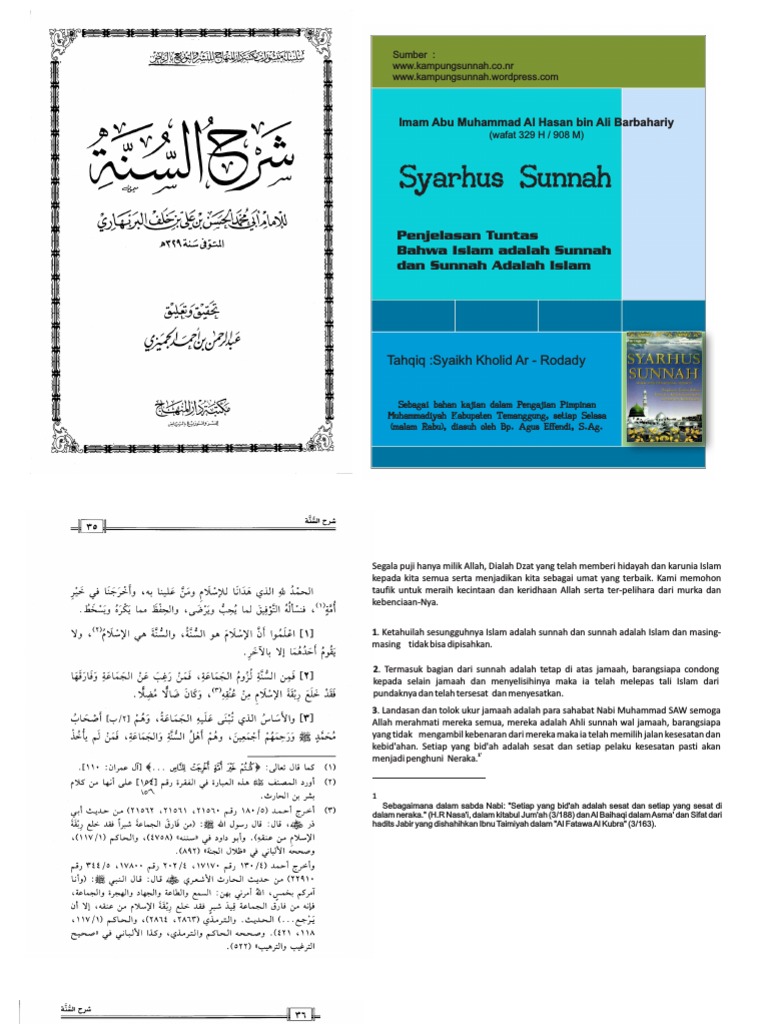 Syarhus Sunnah Terjemah 1 - 28 PDF | PDF | Politik | Agama & Spiritualitas