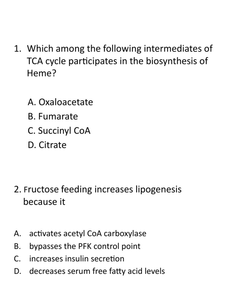 Carbohydrate Metabolism - MCQs 2 | PDF | Glycolysis | Natural Products