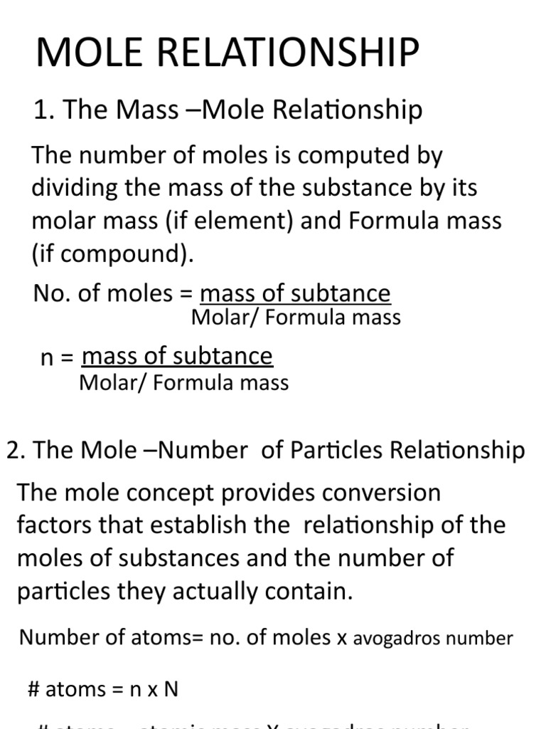 Mole Relationship | PDF