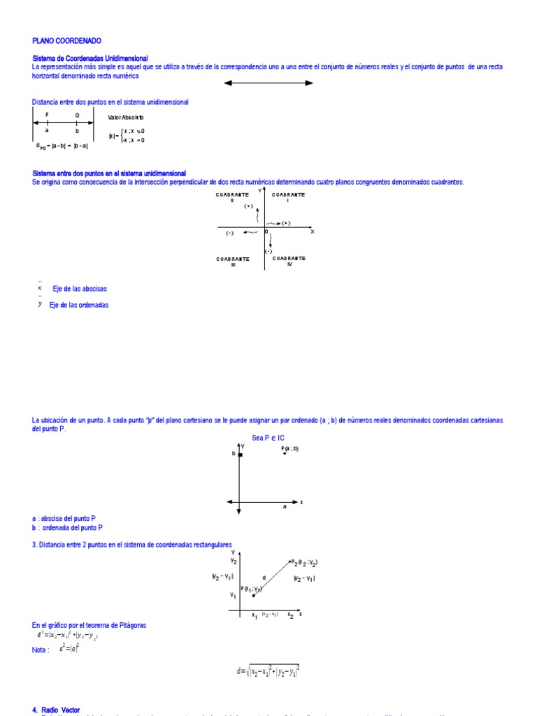 Plano Coordenado | PDF | Sistema de coordenadas Cartesianas | Notación ...