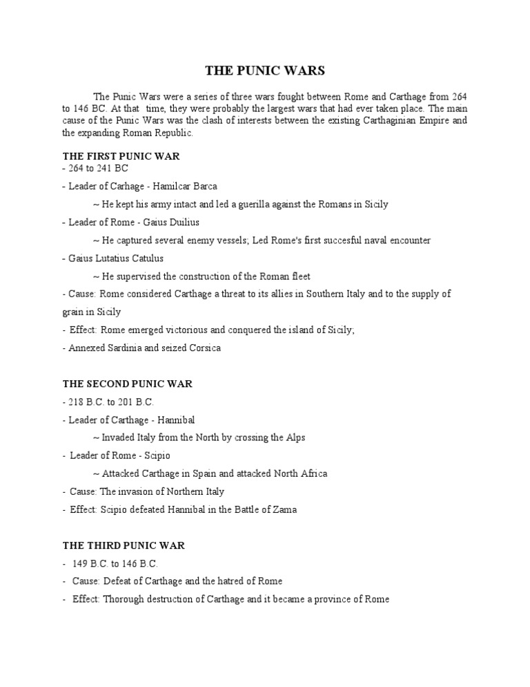 Overview of the Punic Wars | PDF