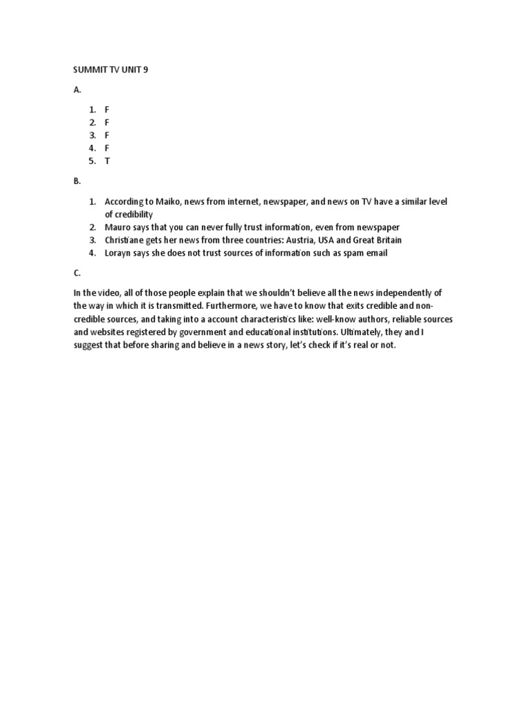 Summit Tv Unit 9 Pdf