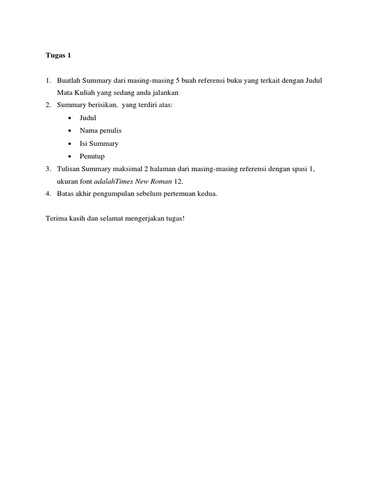 Tugas 1 Buat Summary Dari 5 Referensi Dari Buku PDF | PDF