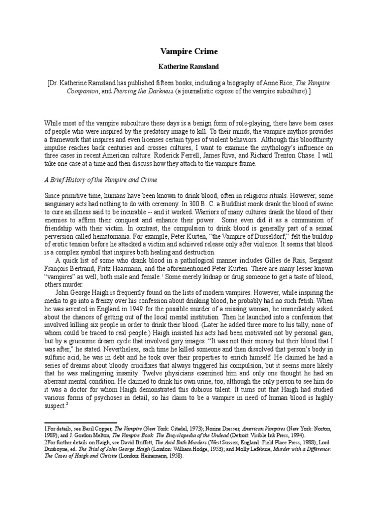 Vampire Crime: Companion, and Piercing The Darkness (A Journalistic ...