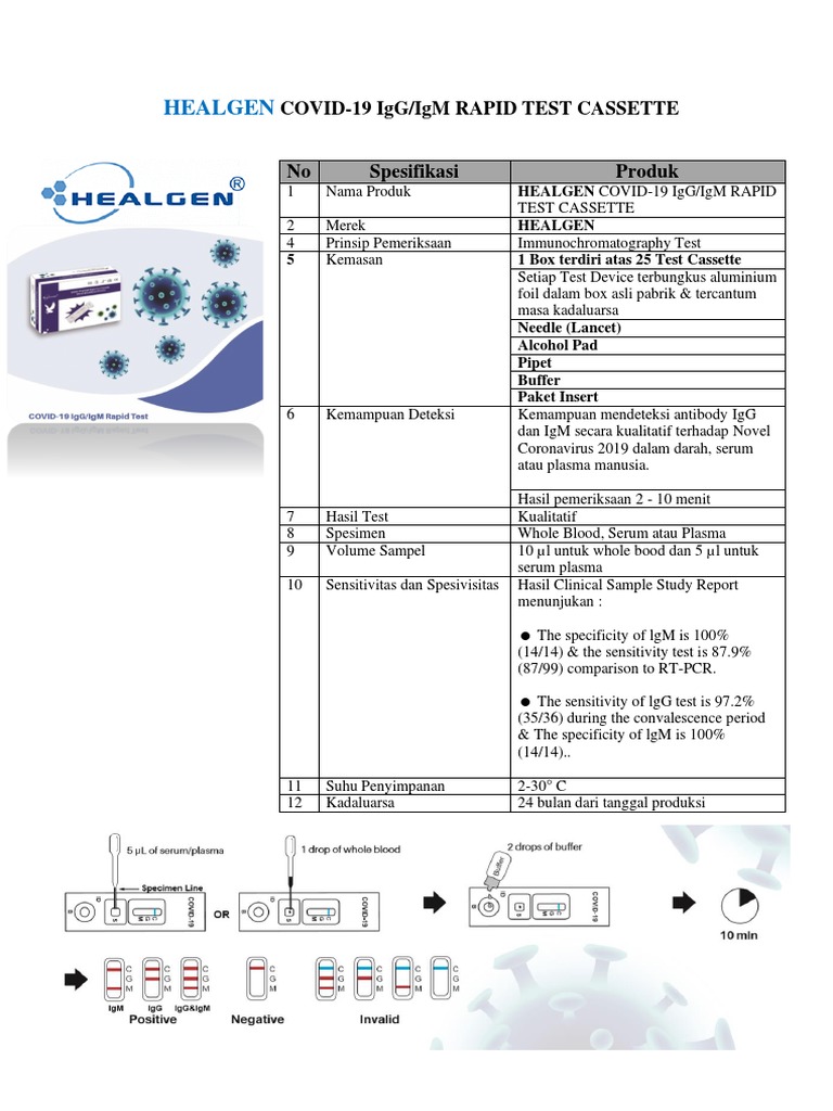 03 - Spesifikasi Healgen COVID-19 | PDF