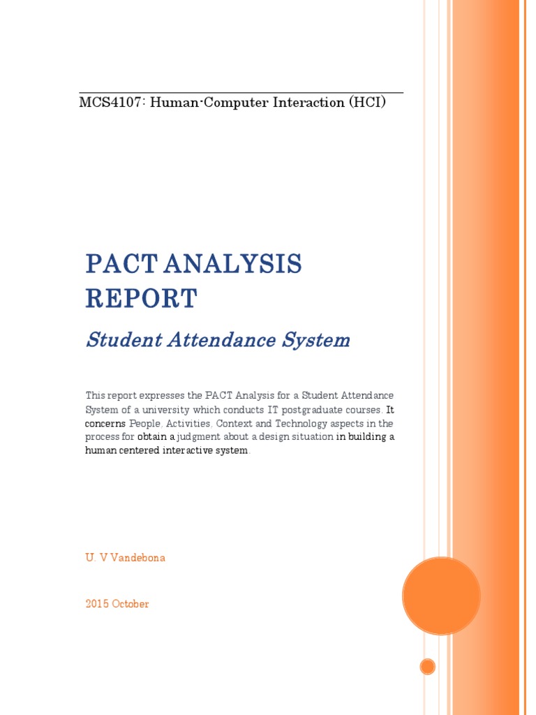 Pact Analysis: Student Attendance System | PDF | System | Human ...