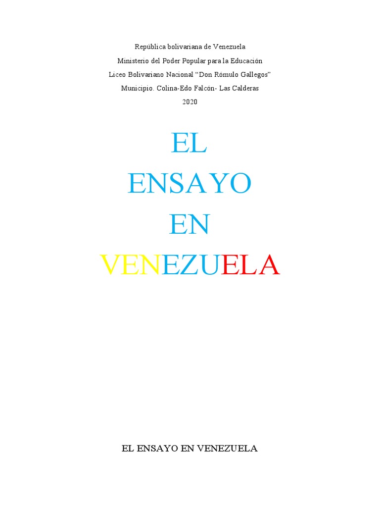 El Ensayo en Venezuela | PDF | Ensayos | Autor
