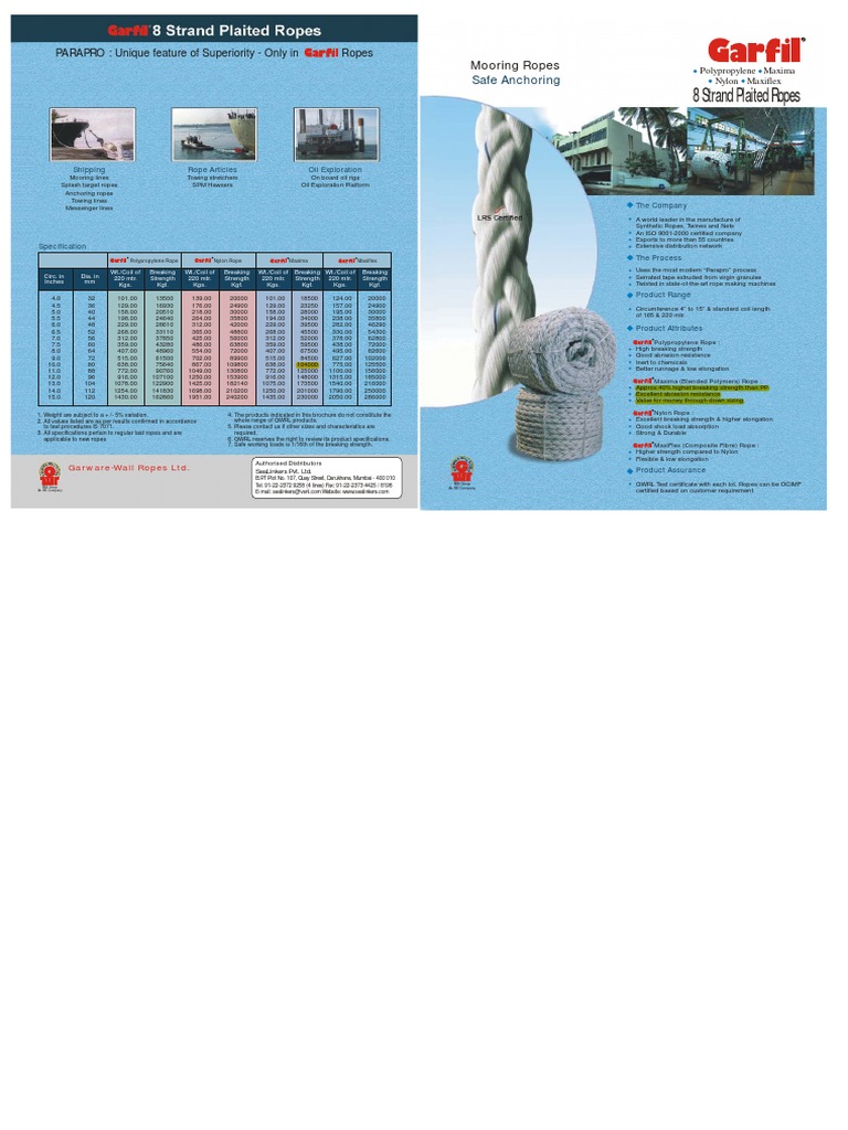 Garware Black Yellow Cir10-MAXIMA More Strong Than PP | PDF | Rope ...