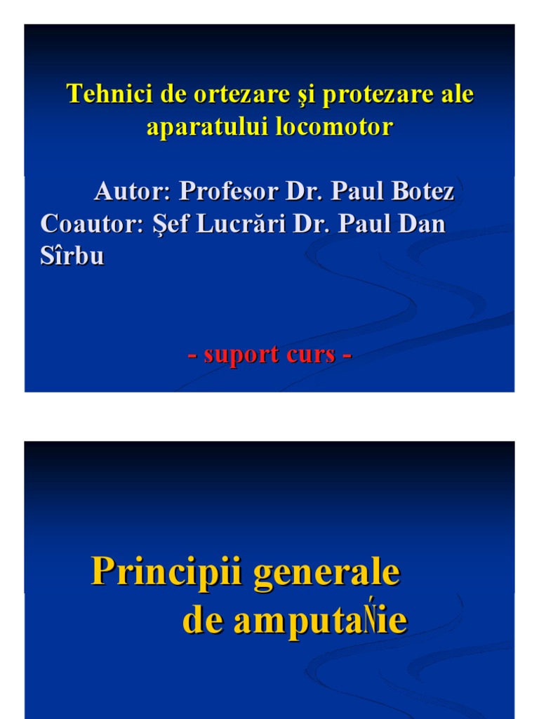 Tehnici Ortezare Protezare Botez - Sirbu | PDF