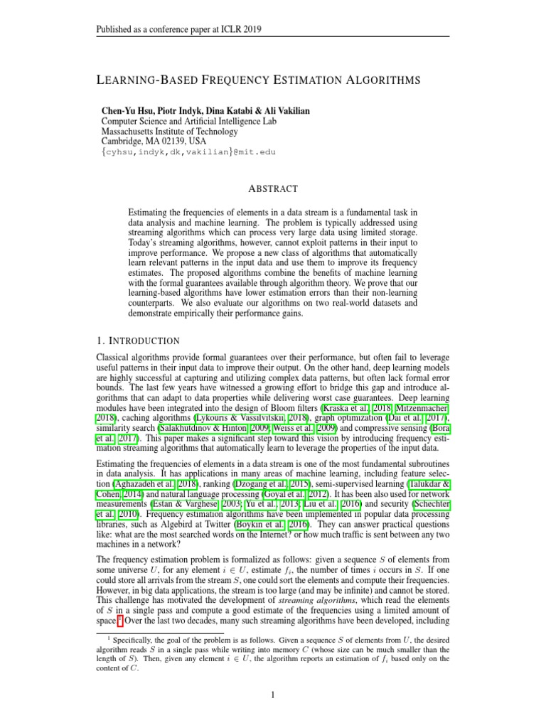 L - B F E A: Earning Ased Requency Stimation Lgorithms | PDF | Receiver Operating Characteristic ...