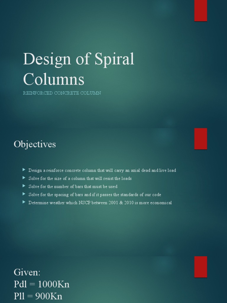 Design of Spiral Columns: Reinforced Concrete Column | PDF | Science ...