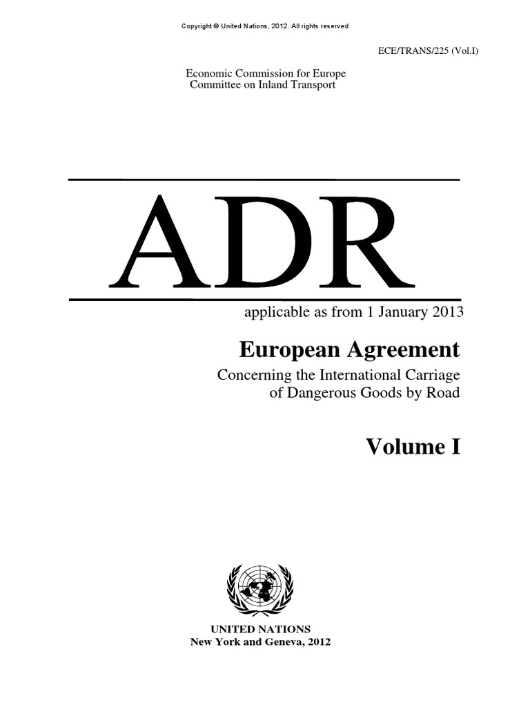 ADR VolumeI PDF | PDF | Dangerous Goods | Business