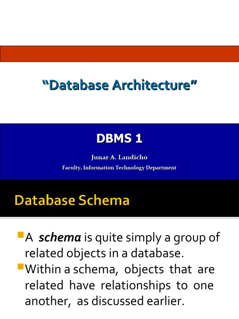 2.database Architecture | PDF | Database Schema | Databases