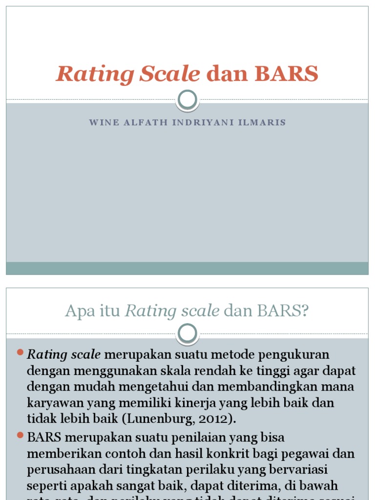 Rating Scale & BARS - Wine - 1500944 | PDF